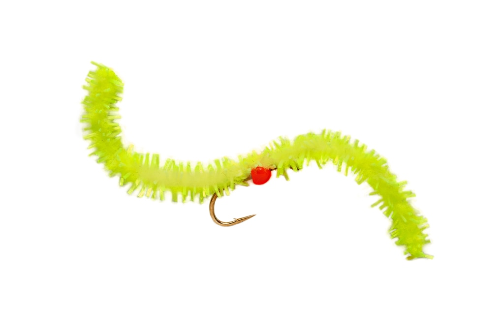 2 Tone Chewing Gum Worm Black & Charteuse S10 Fishing Fly | Nymphs ...
